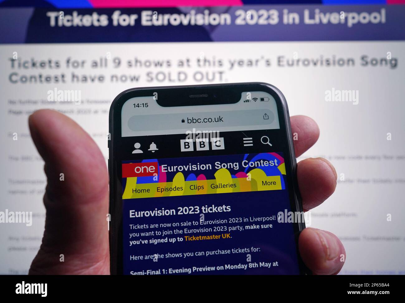 A view of the a phone screen displaying a Eurovision Song Contest ...