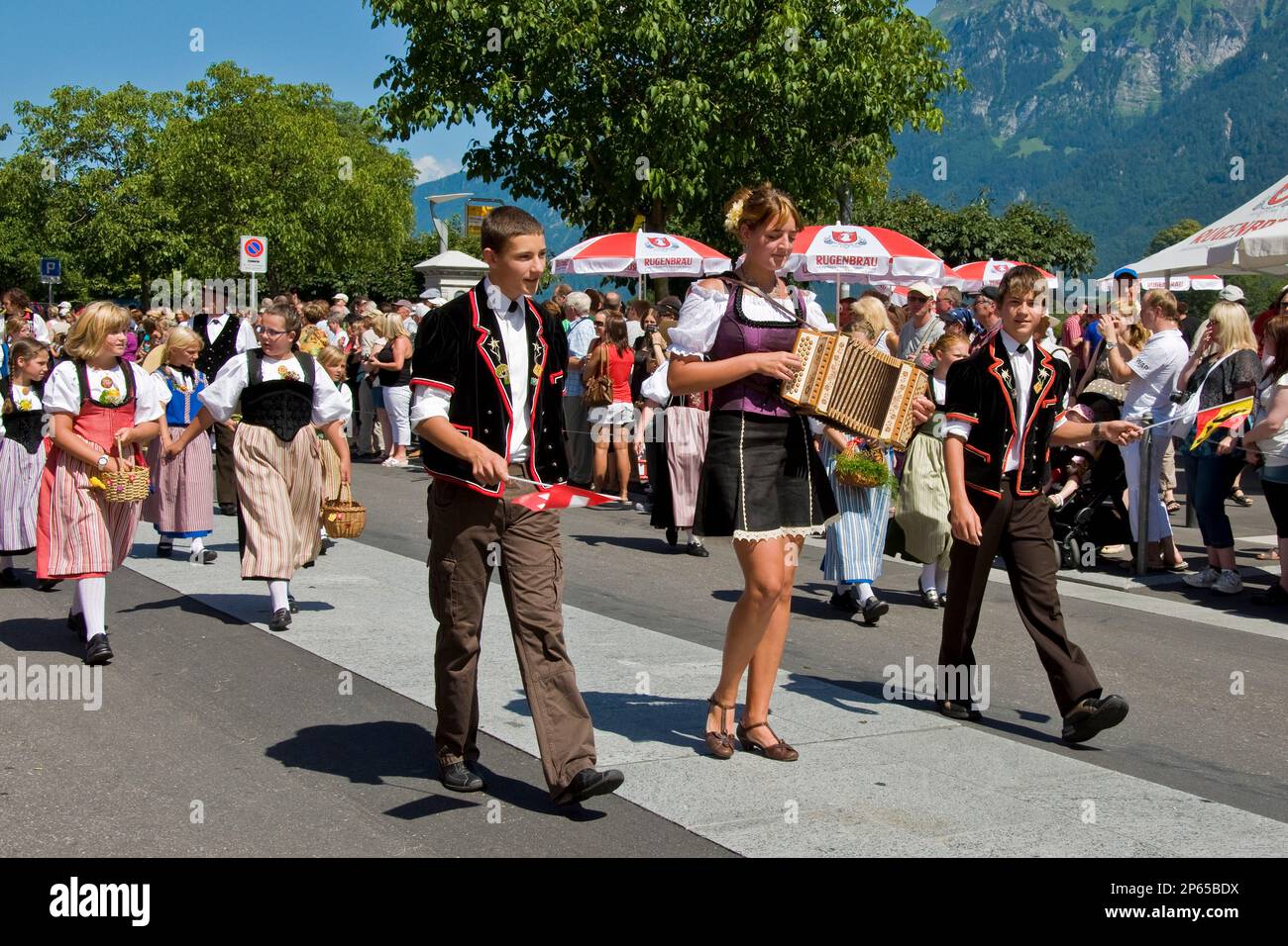 Switzerland, Canton Bern, Interlaken, festival in the 1st of August ...