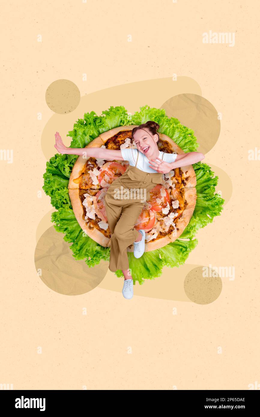 Composite creative collage photo advert new italian pizza restaurant ...