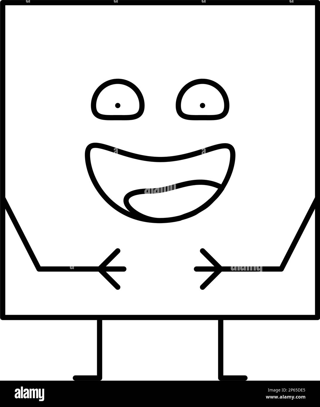 square geometric shape character line icon vector illustration Stock ...