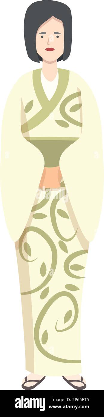 Paper kimono icon cartoon vector. Asian person. Asia lady Stock Vector ...