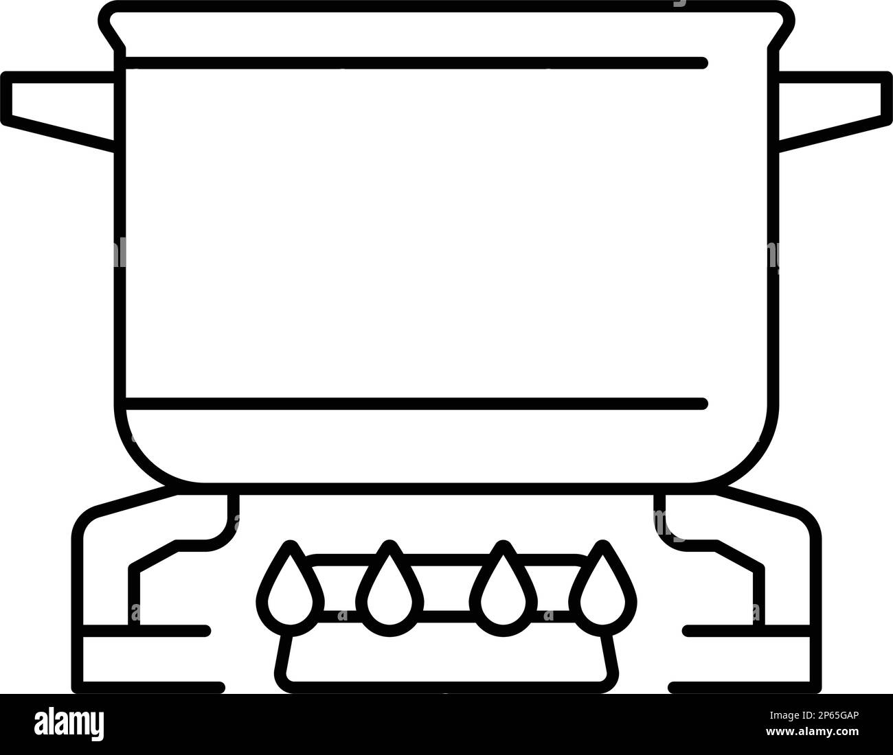 fire pot cooking line icon vector illustration Stock Vector Image & Art ...