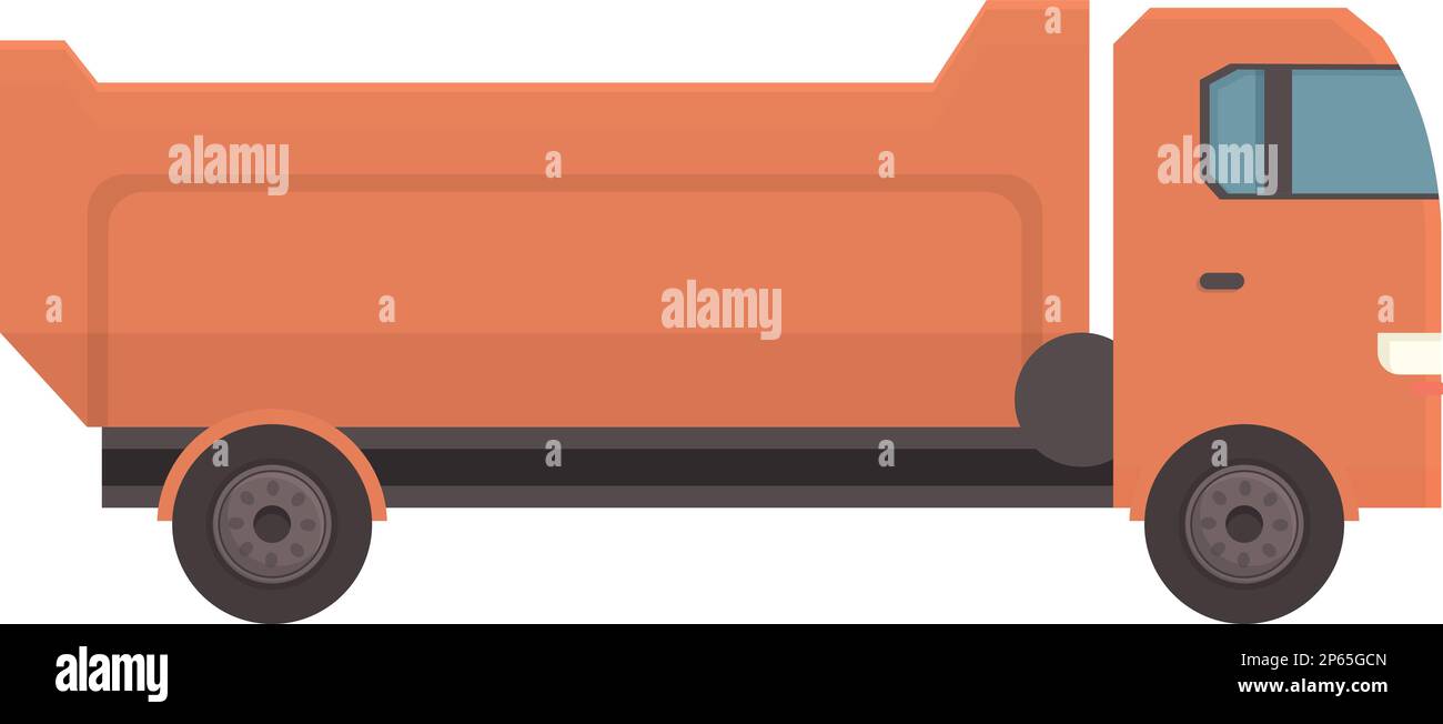 Construction truck icon cartoon vector. Tipper dump. Machine tip Stock ...