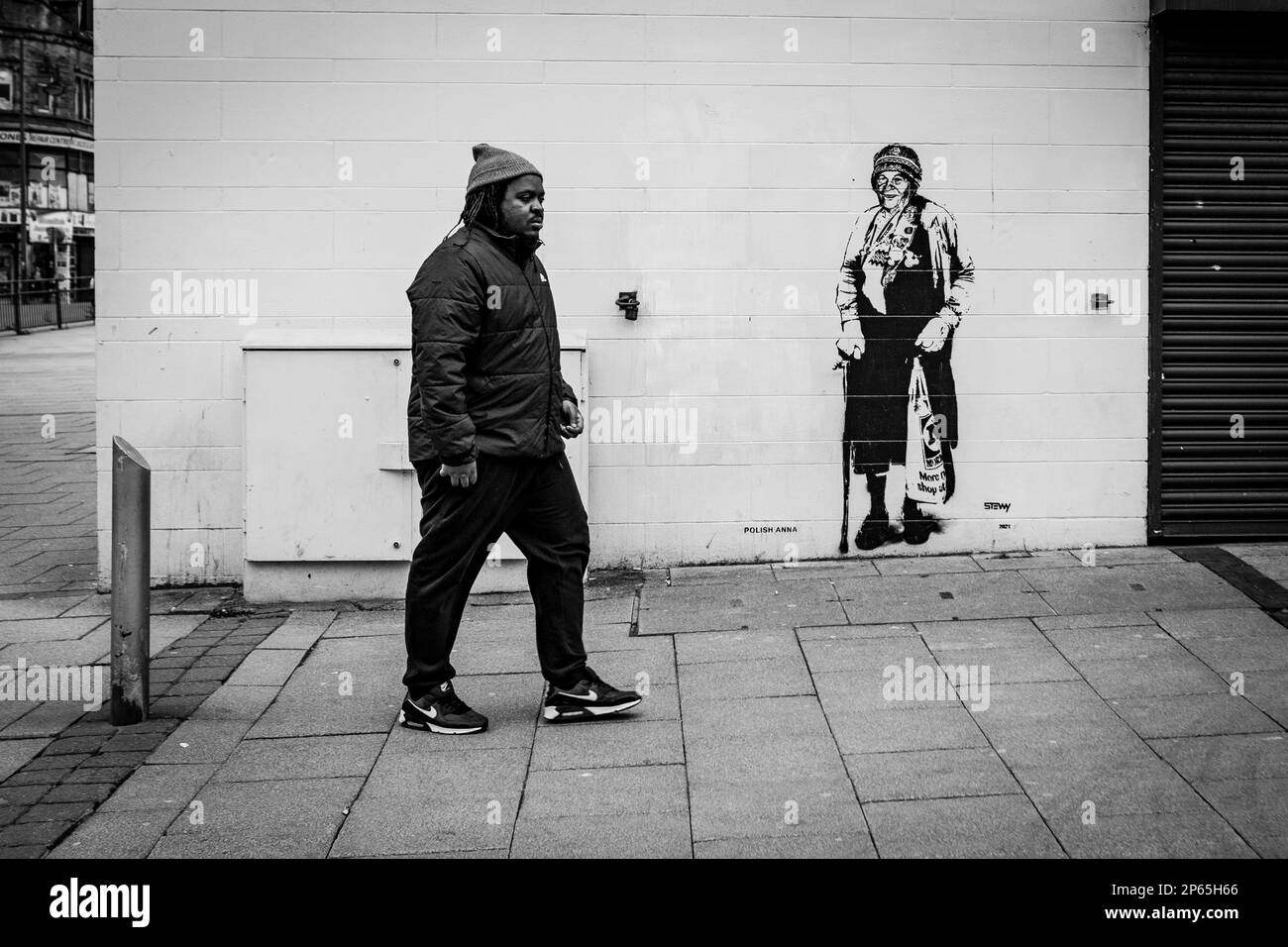 Street Art of Polish Anna in Bradford City Centre Stock Photo - Alamy