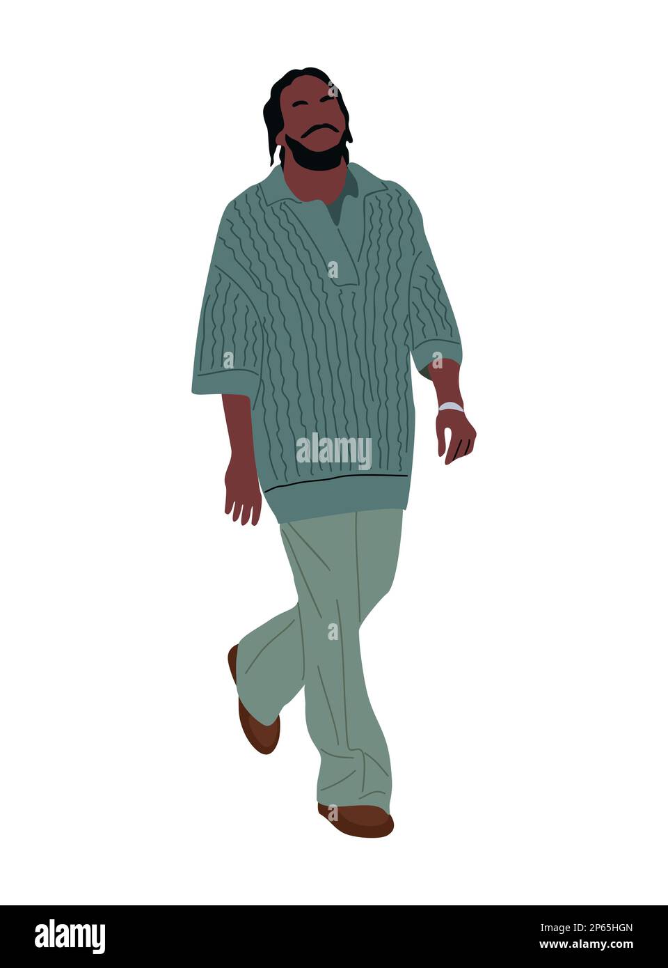 Stylish guy walking, wearing trendy outfit vector Stock Vector Image ...