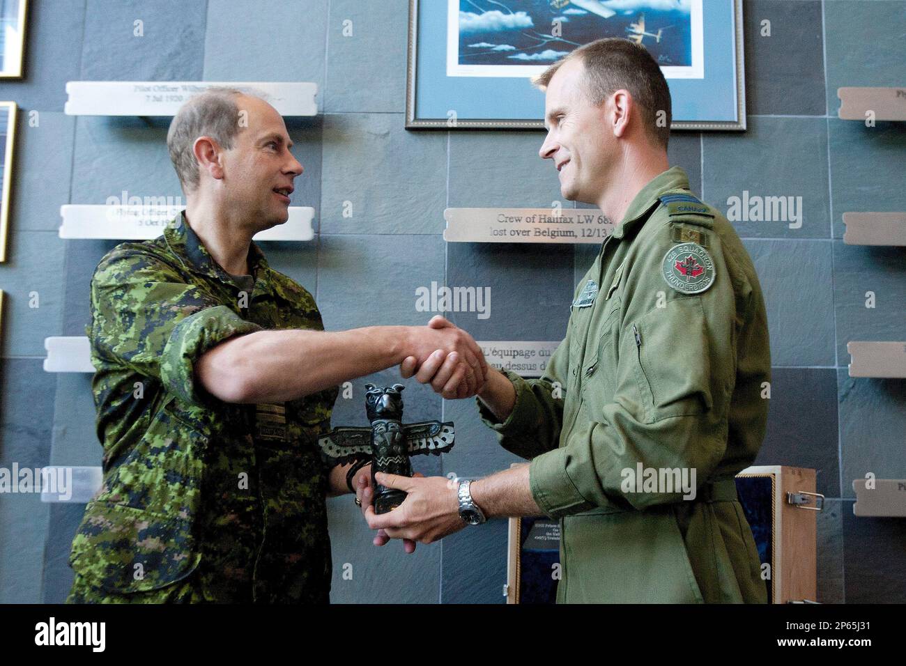 His Royal Highness Prince Edward, Earl of Wessex, receive a hand carved ...