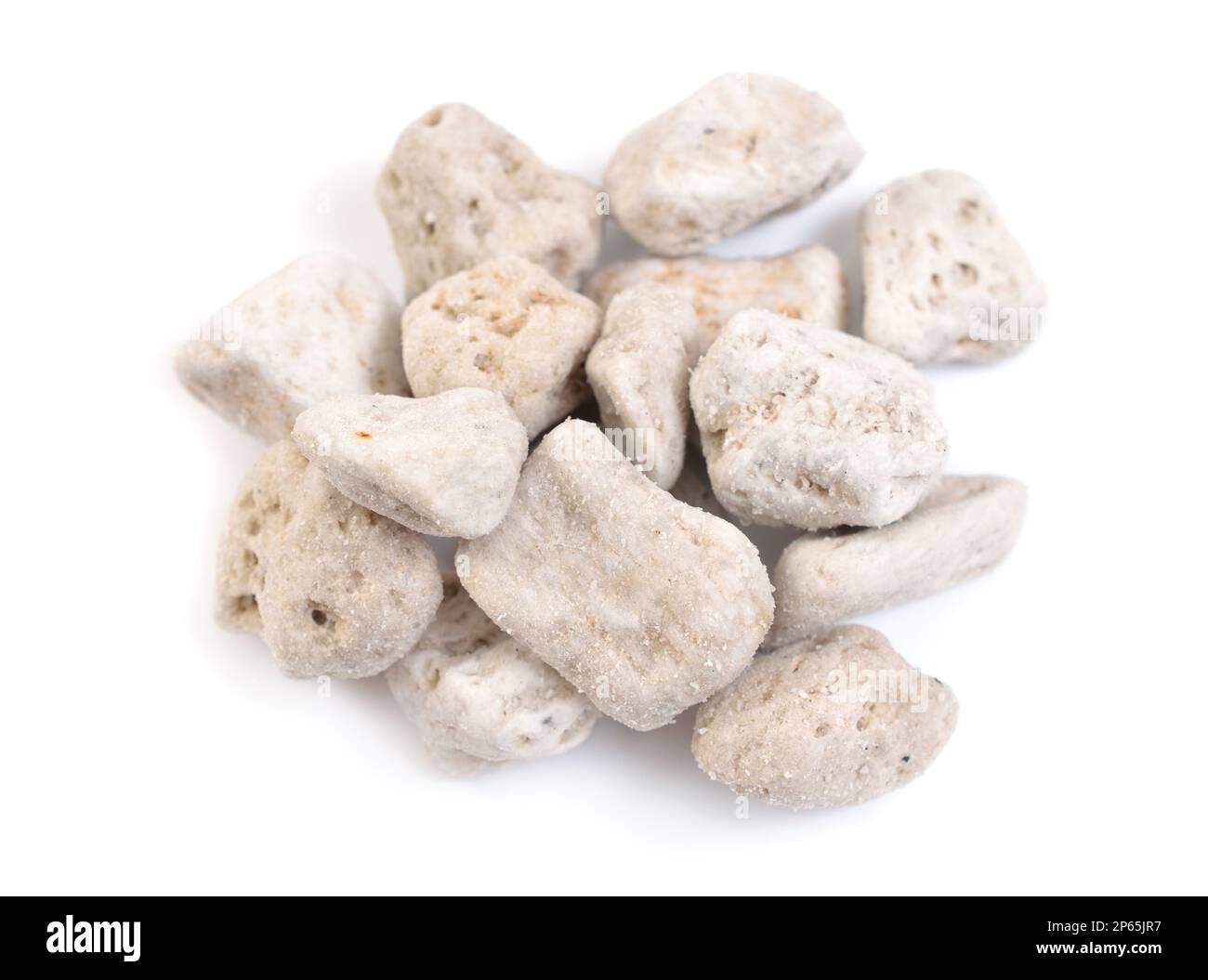 Porous white volcanic rock isolated on white background. Lava stone ...