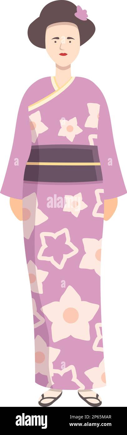 Manga kimono icon cartoon vector. Woman japanese. Colorful lady Stock ...