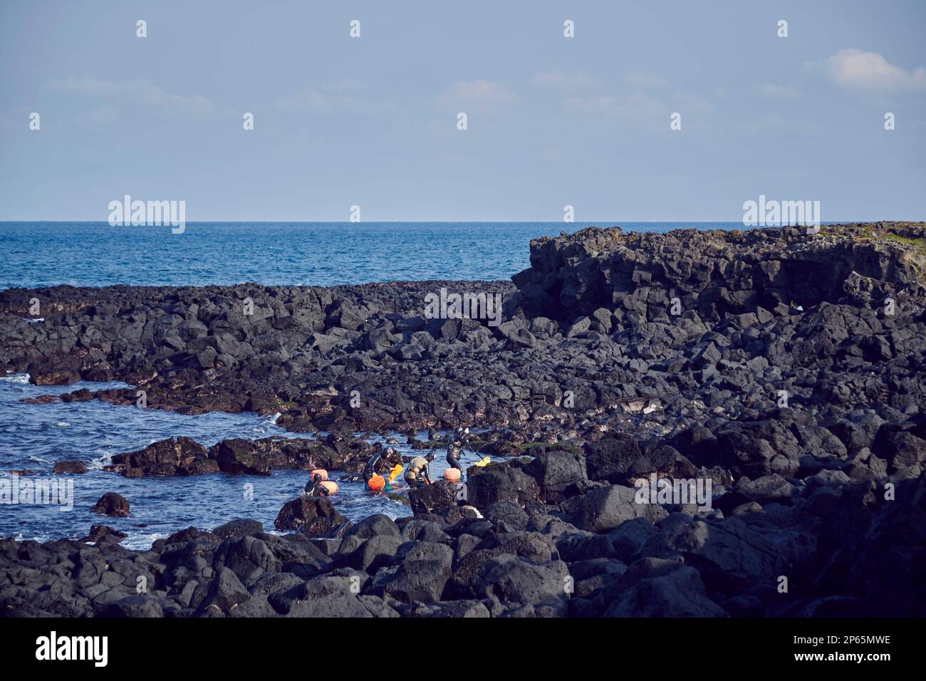 Haenyeo, the female divers in the Jeju island, South Korea Stock Photo ...