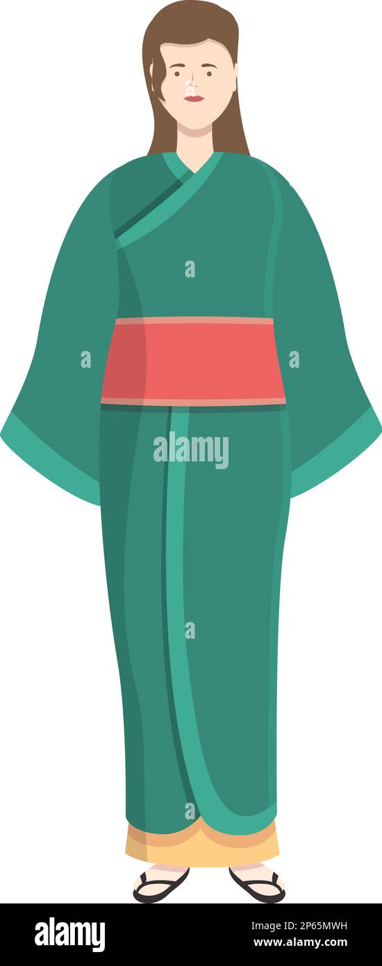 Asia lady icon cartoon vector. Woman person. Costume design Stock ...