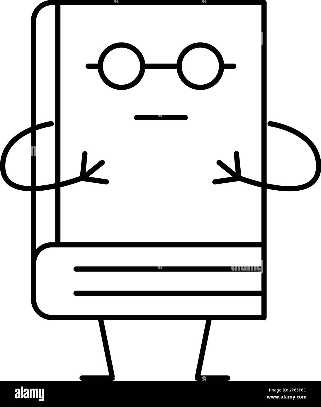book stationery character line icon vector illustration Stock Vector ...