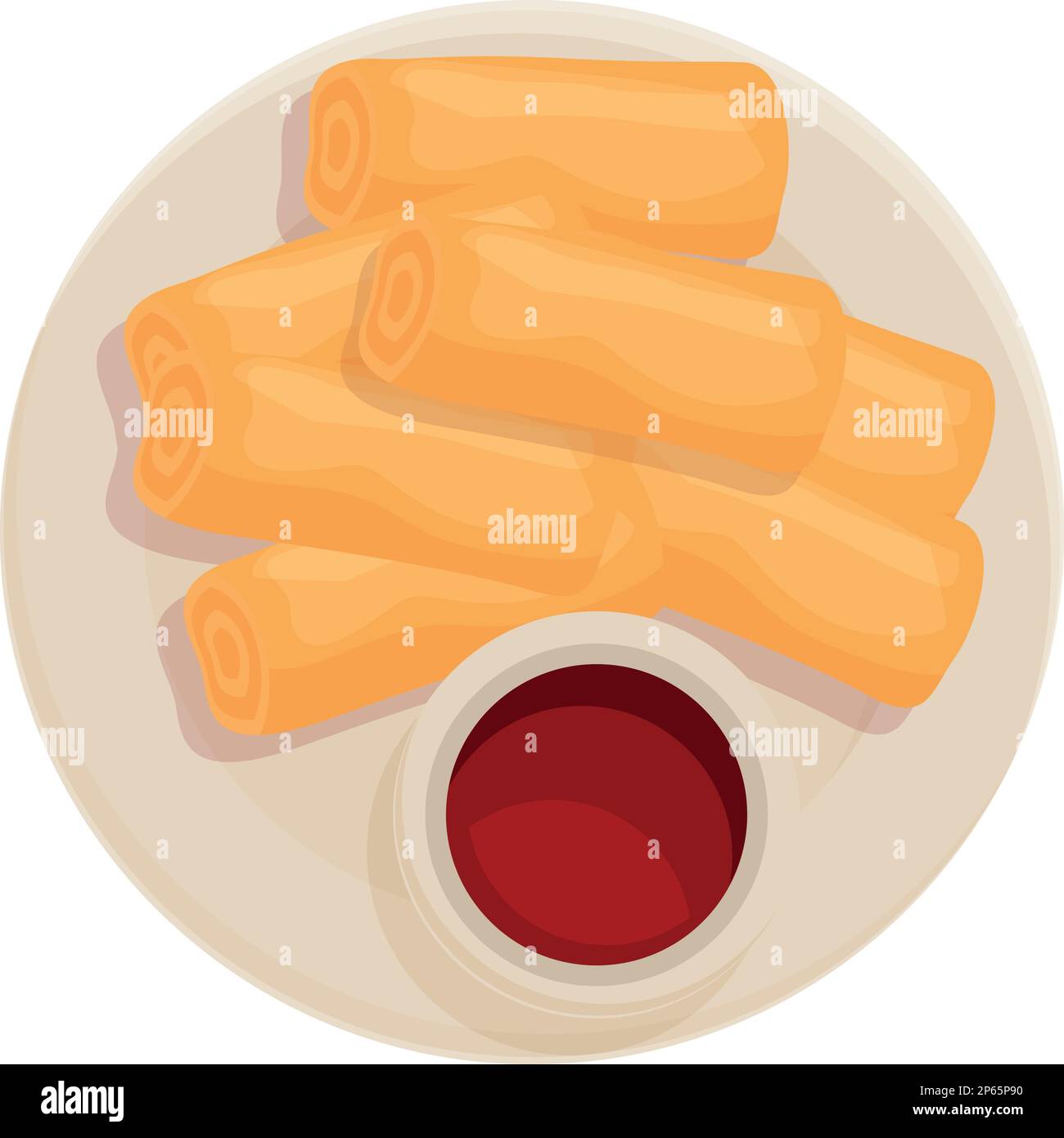 Spring roll meal icon cartoon vector. Food cuisine. Fried eat Stock ...