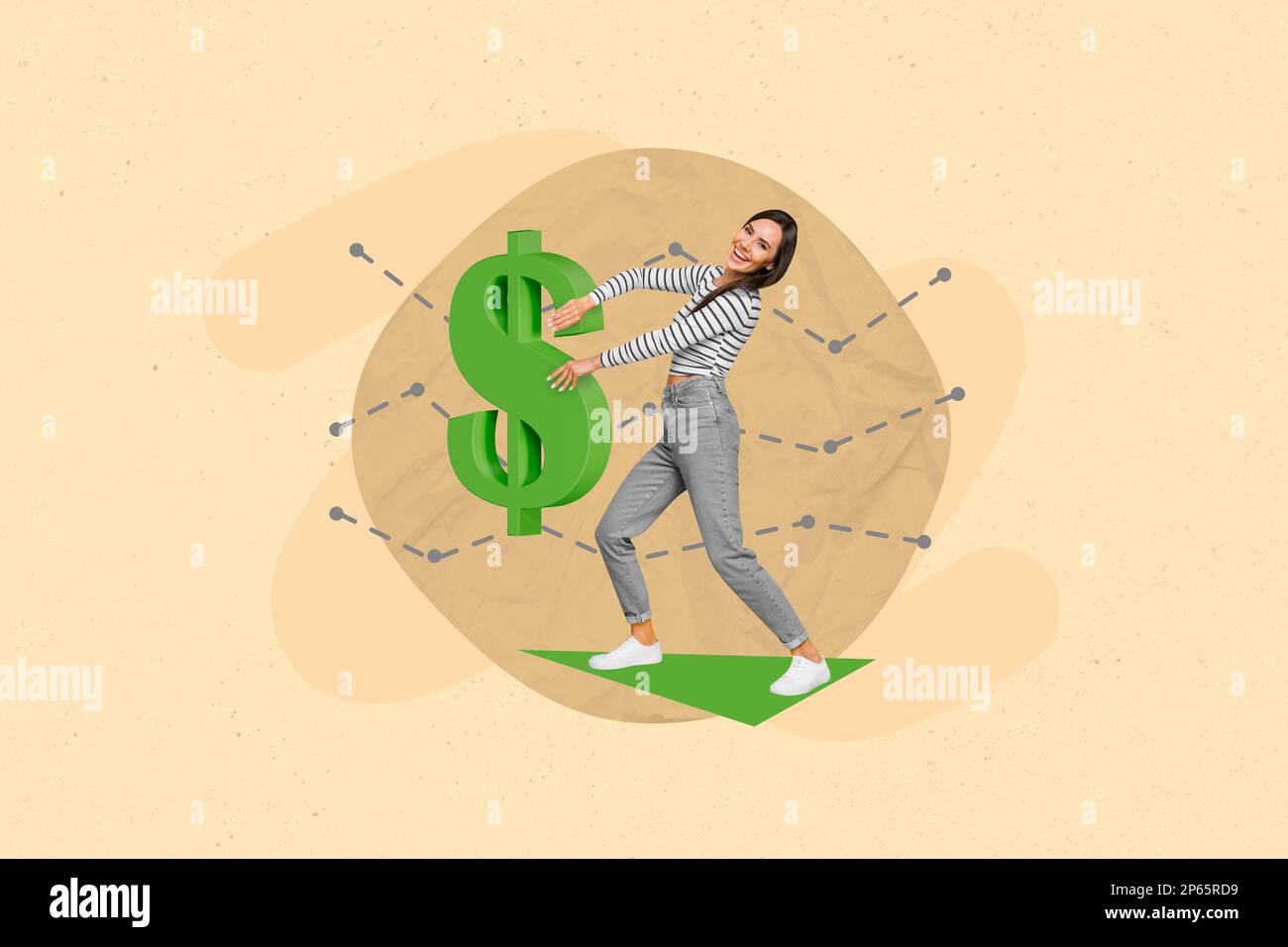 Picture creative collage photo of young excited funny business lady ...