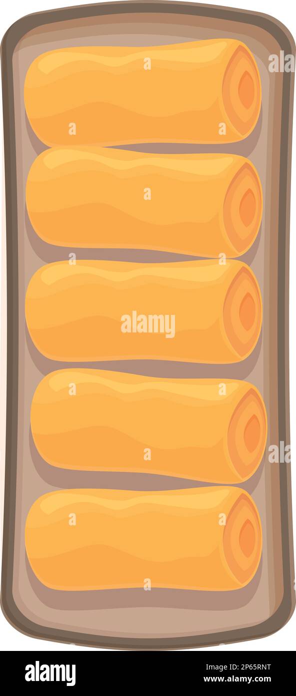 Menu spring roll icon cartoon vector. Food cuisine. Meal dinner Stock ...