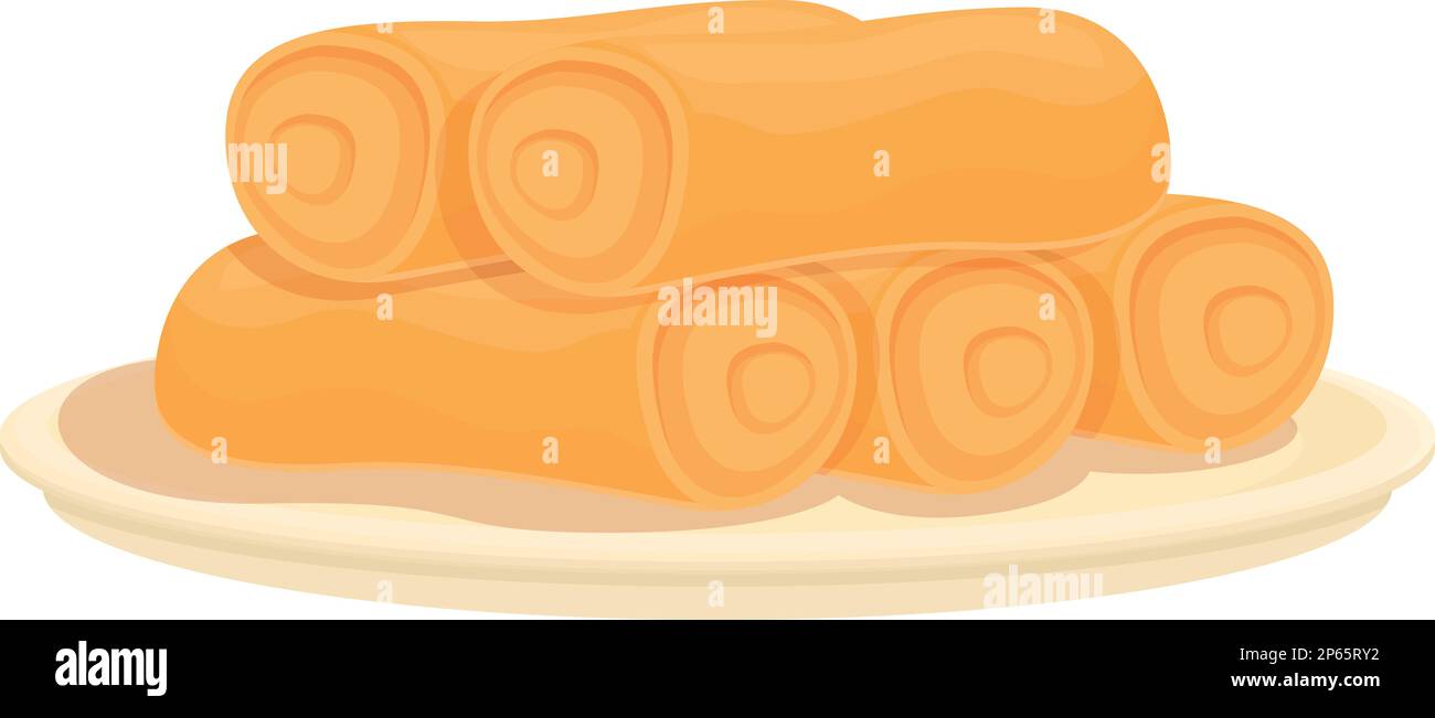 Tasty spring roll icon cartoon vector. Food cuisine. China meal Stock ...