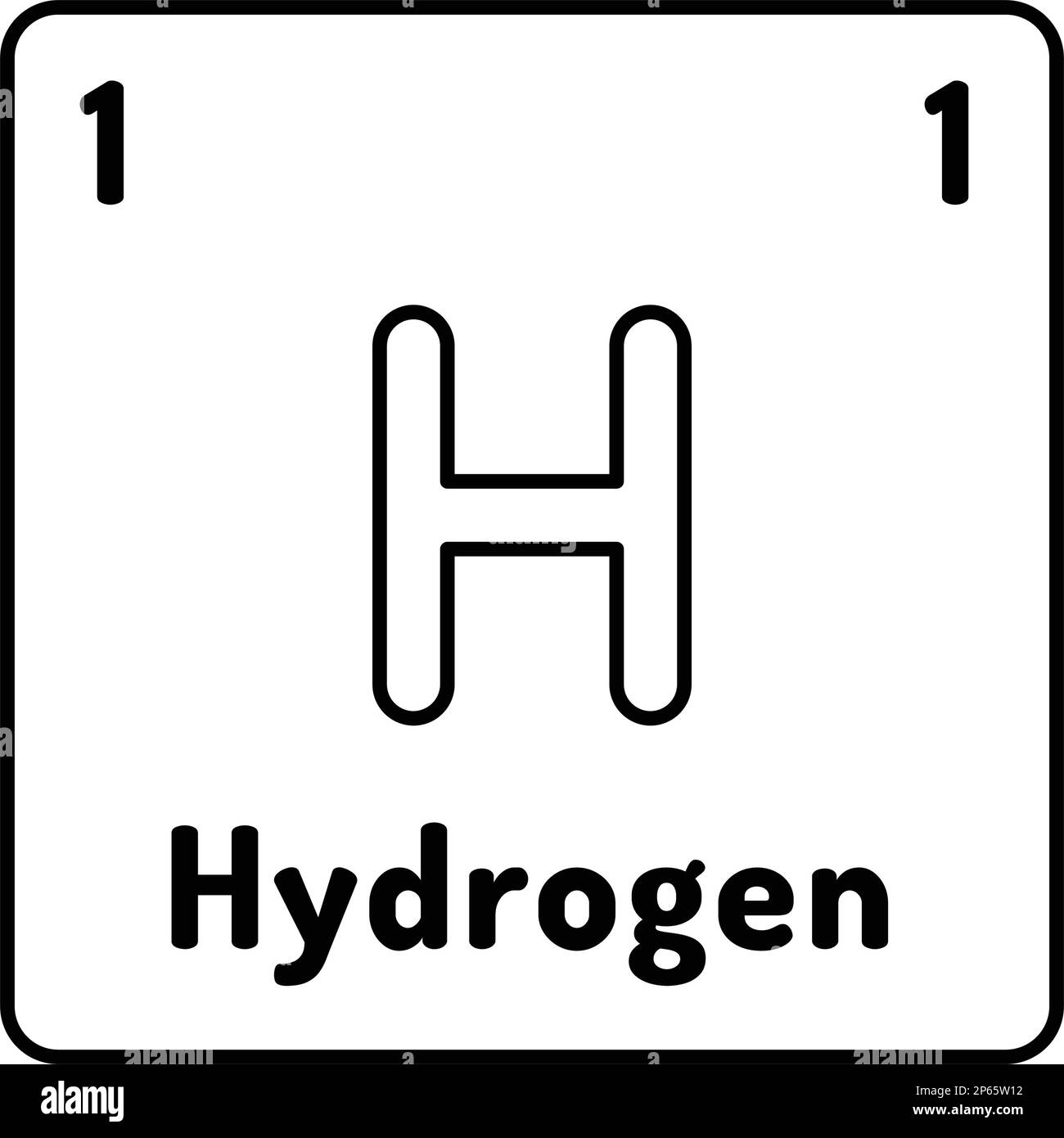 hydrogen chemical element line icon vector illustration Stock Vector ...