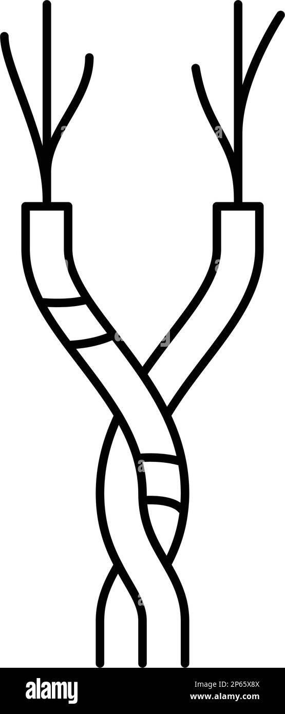 Twisted Pair Cable Line Icon Vector Illustration Stock Vector Image