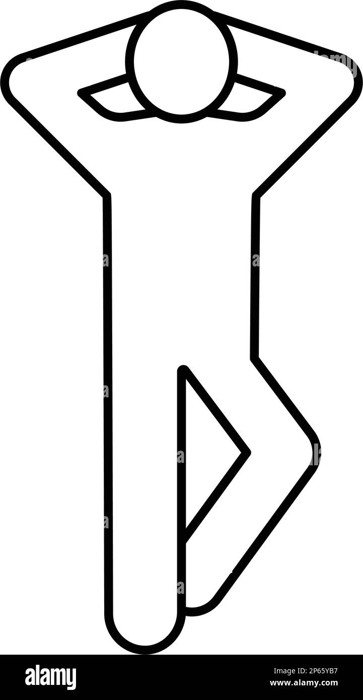 relax man silhouette line icon vector illustration Stock Vector Image ...