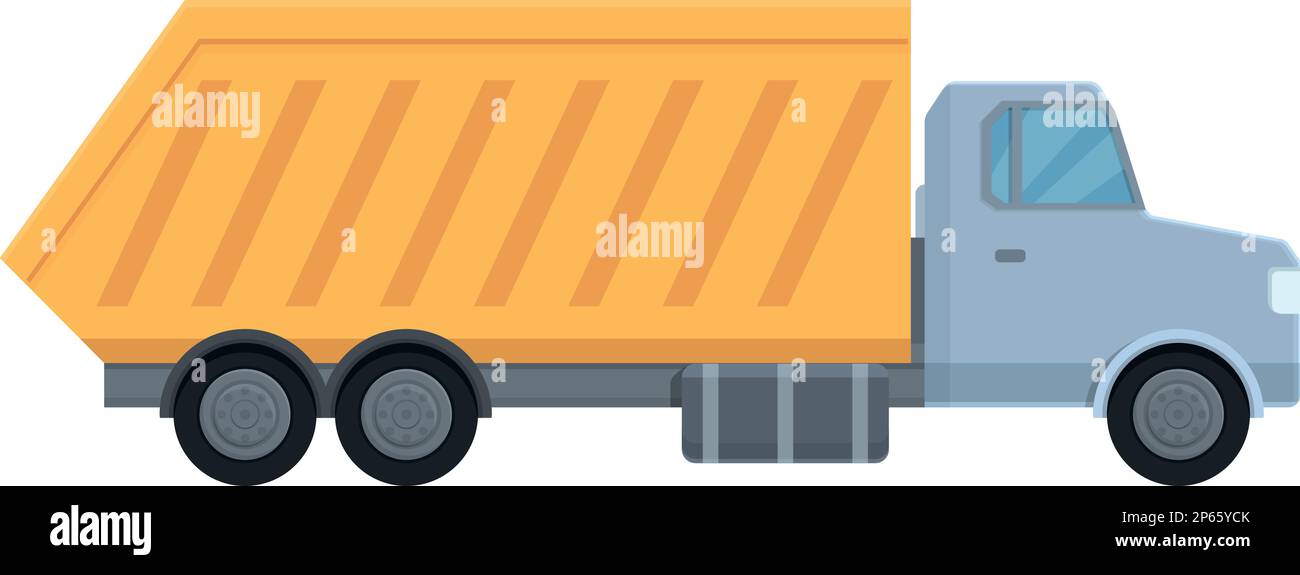 Dump truck icon cartoon vector. Tipper dumper. Car building Stock ...