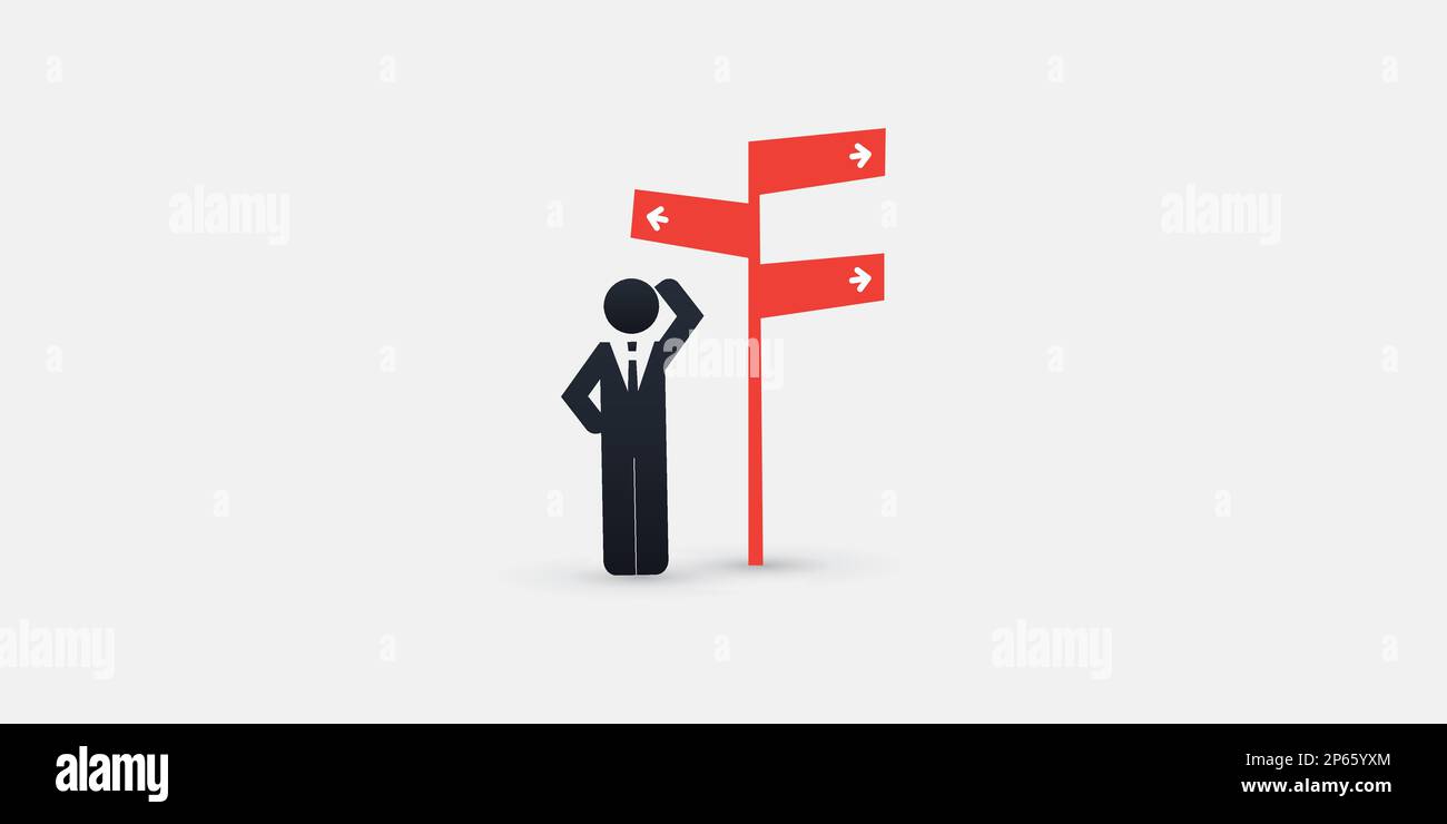 Business Decision Design Concept - Businessman Standing in Front of a ...