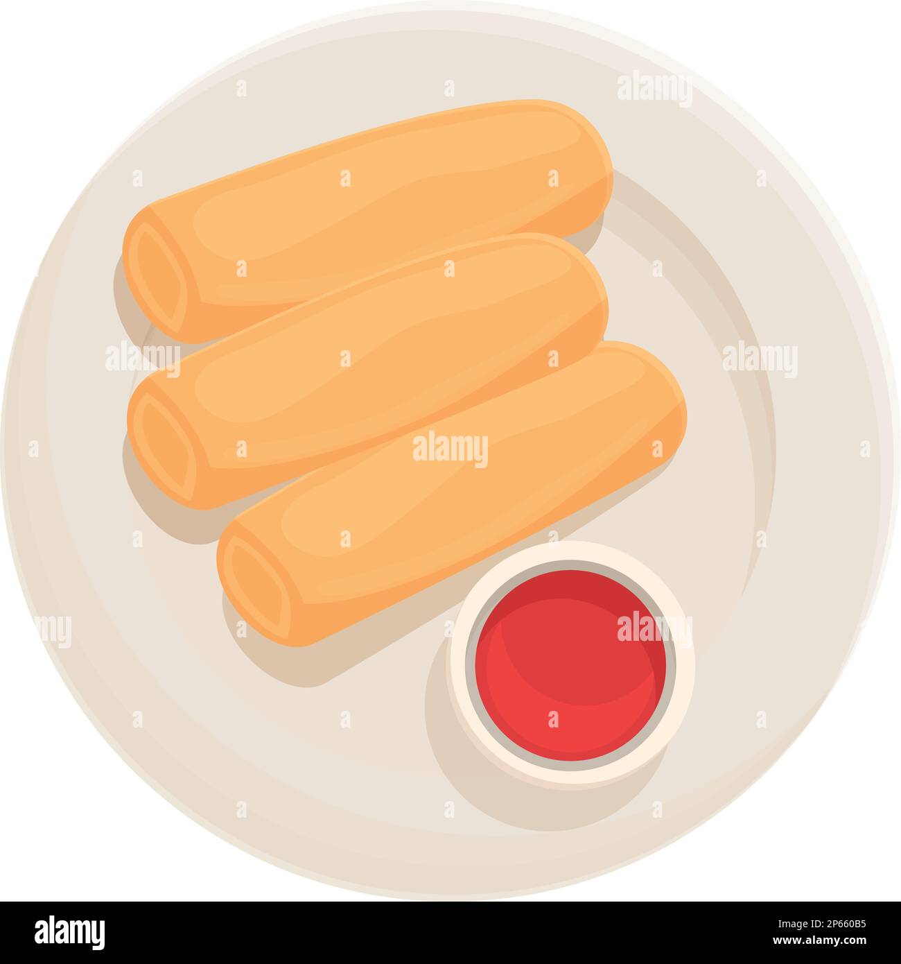 Fresh spring roll icon cartoon vector. Food cuisine. China meal Stock ...