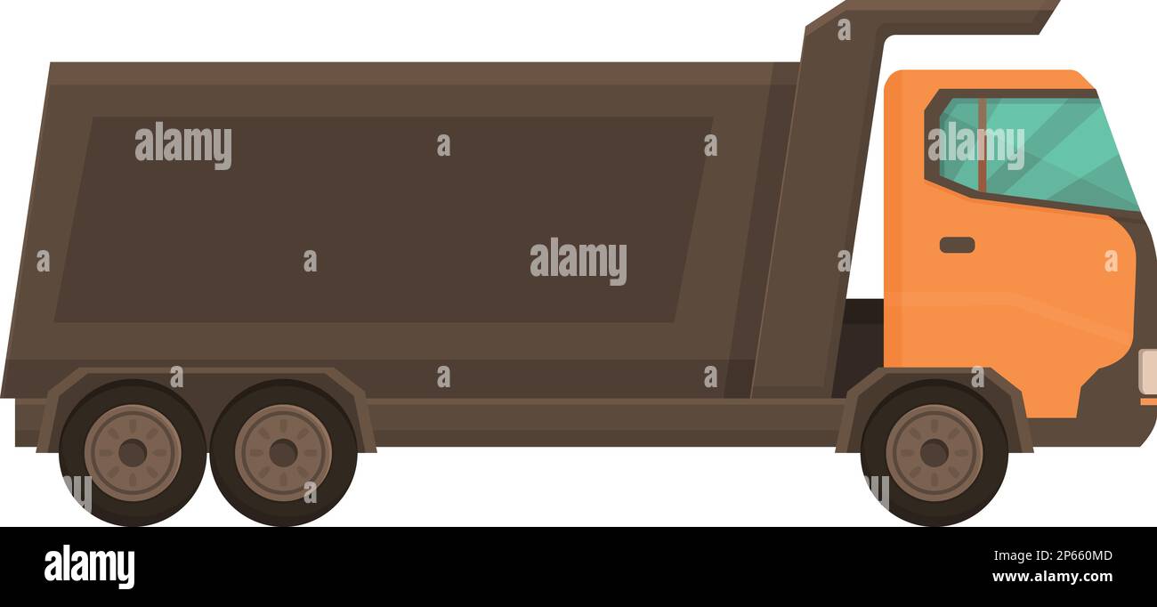 Machine truck icon cartoon vector. Tipper unload. Container drive Stock ...
