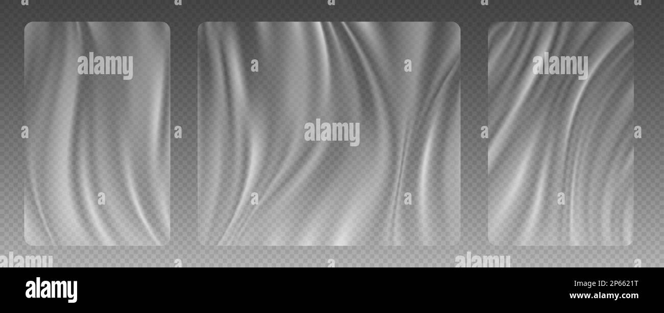 Plastic Film Realistic Stretch Wrap Wrinkled Polyethylene Texture