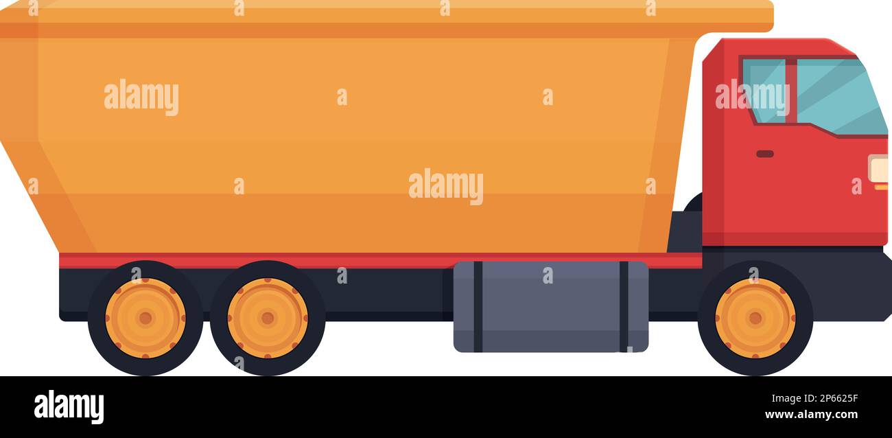 Tip truck icon cartoon vector. Tipper car. Delivery gravel Stock Vector ...