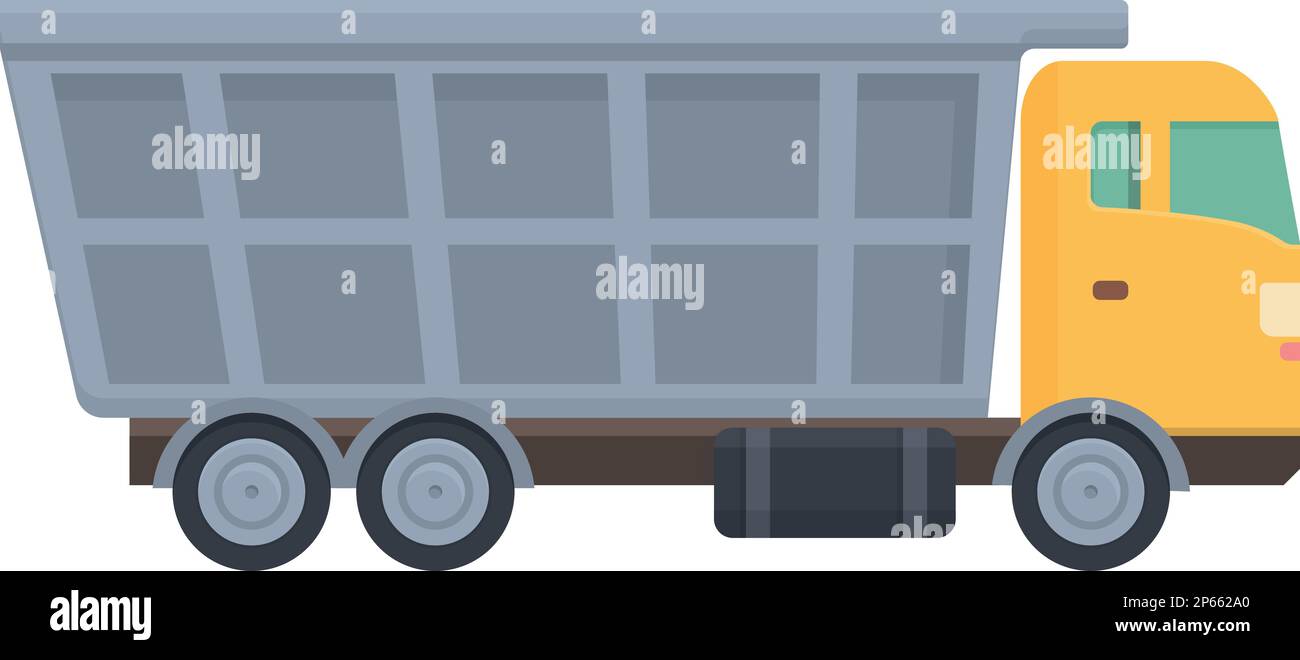 Heavy truck icon cartoon vector. Tipper dump. Unload machine Stock ...