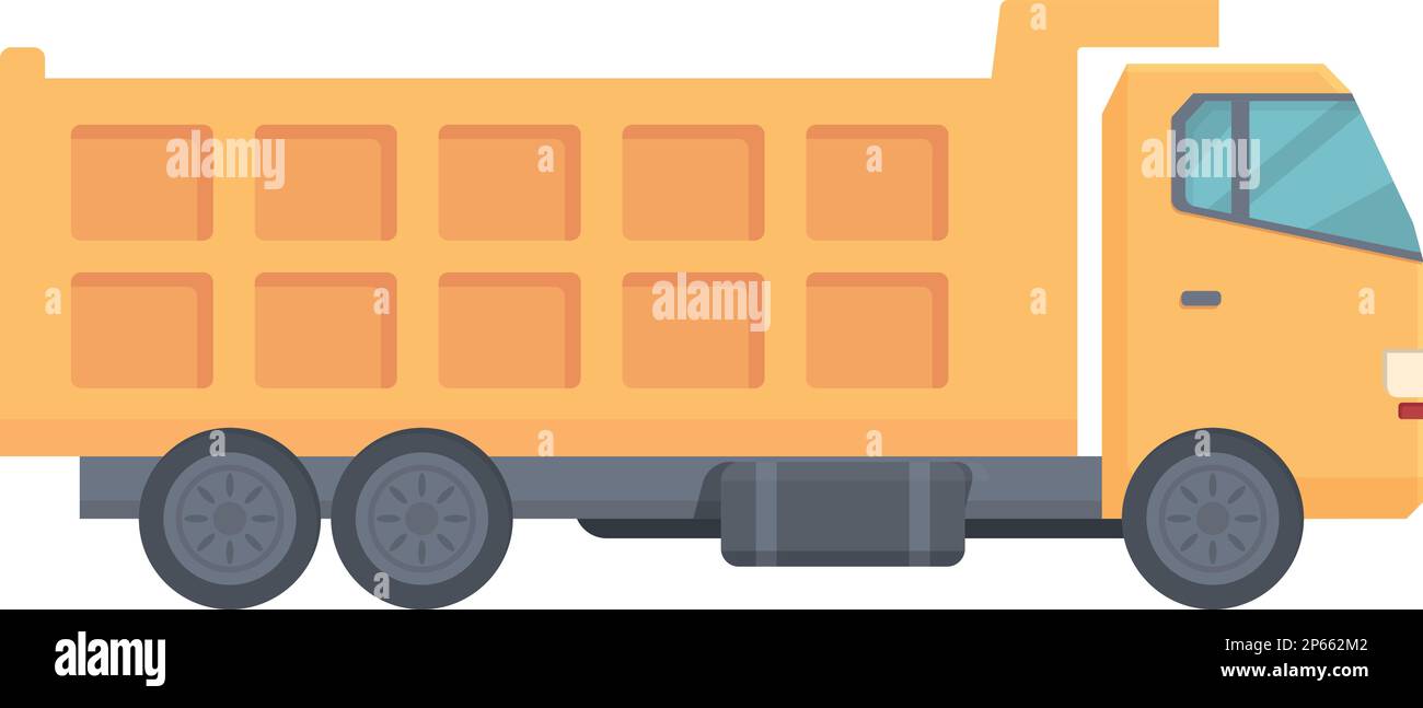 Unload truck icon cartoon vector. Tipper dump. Machine vehicle Stock ...