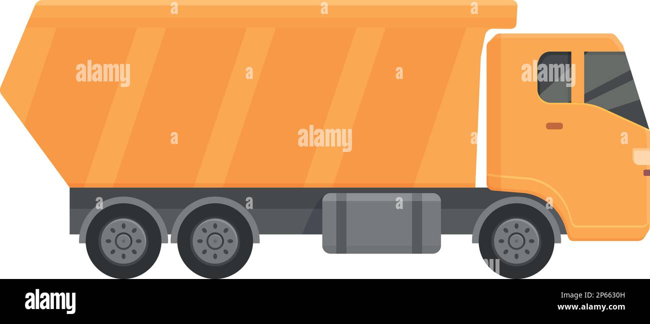 Transport truck icon cartoon vector. Tipper dump. Machine vehicle Stock ...