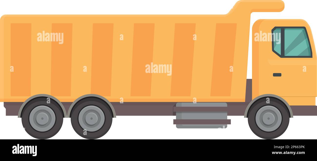 Container truck icon cartoon vector. Tipper unload. Loader cargo Stock ...