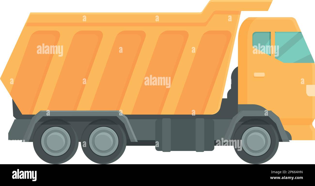 Unload tipper icon cartoon vector. Truck heavy. Machine vehicle Stock ...