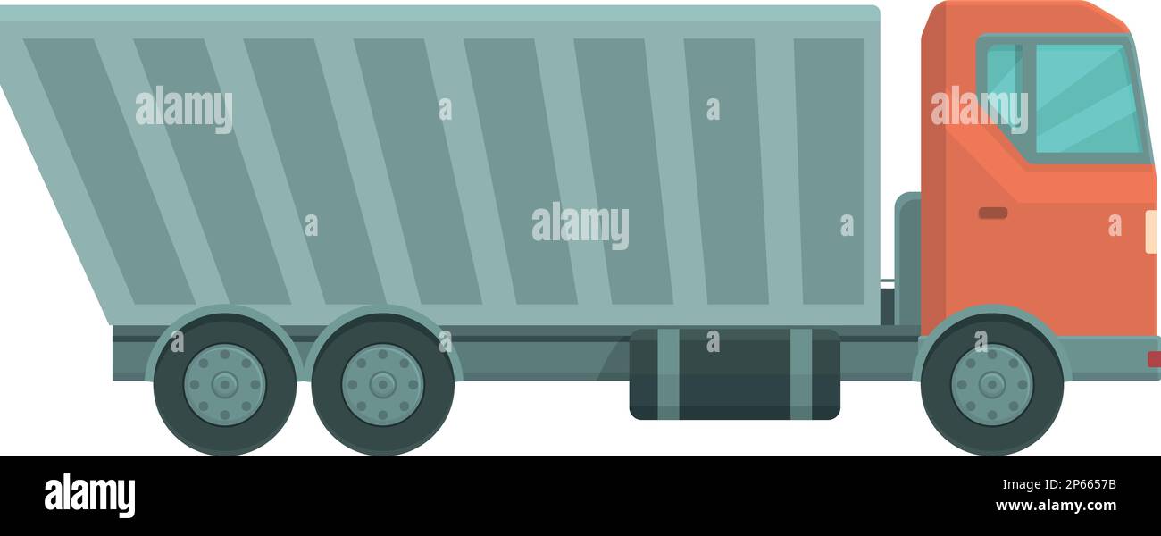 Cargo truck icon cartoon vector. Tipper dump. Unload machine Stock ...