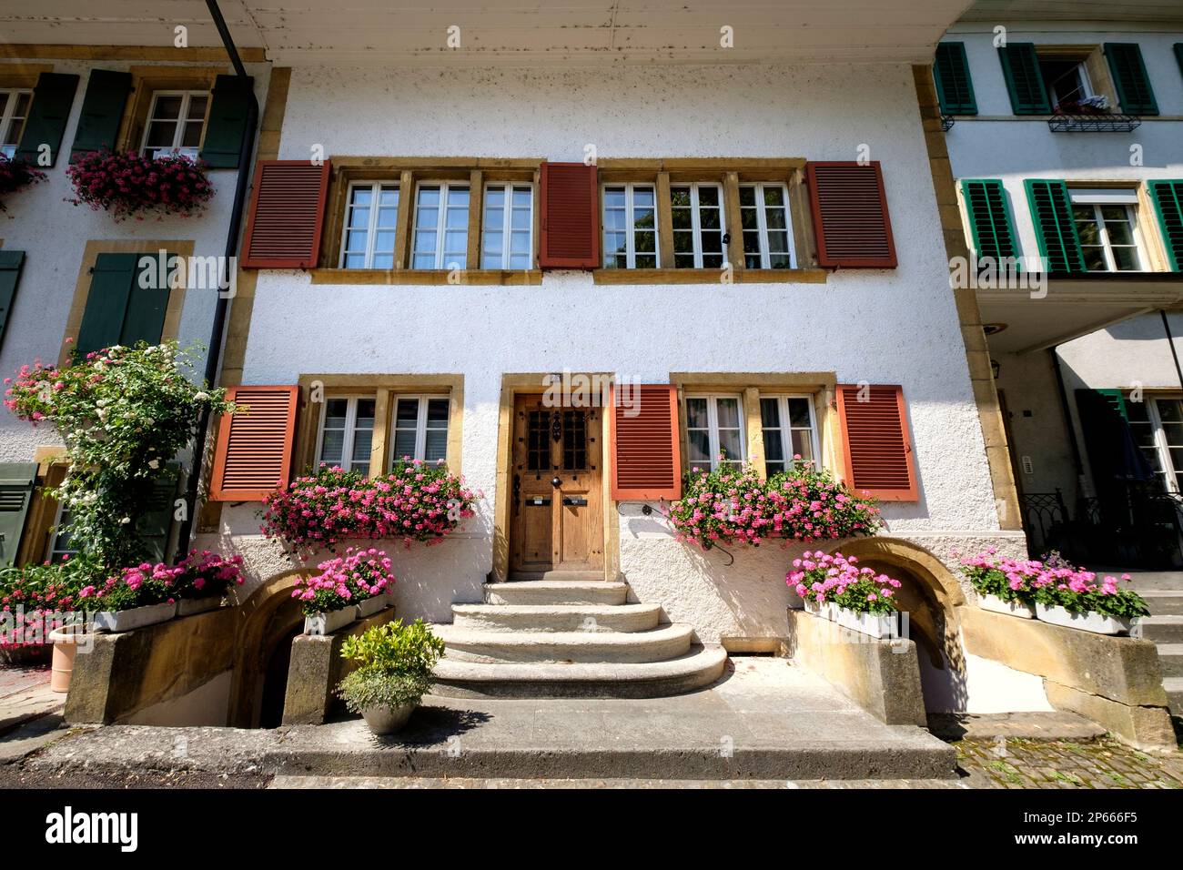 Switzerland, Canton Fribourg, Murten, Morat, Old city Stock Photo - Alamy