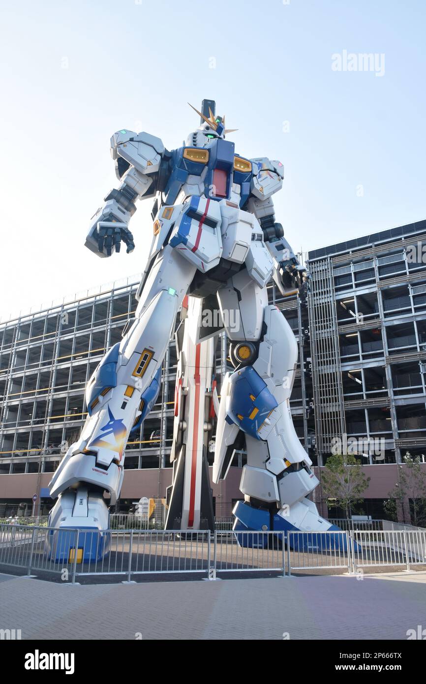 Fukuoka Japan March, 2 2023 : Nu Gundam model showing at Mitsui Shopping Park Lalaport Fukuoka ...