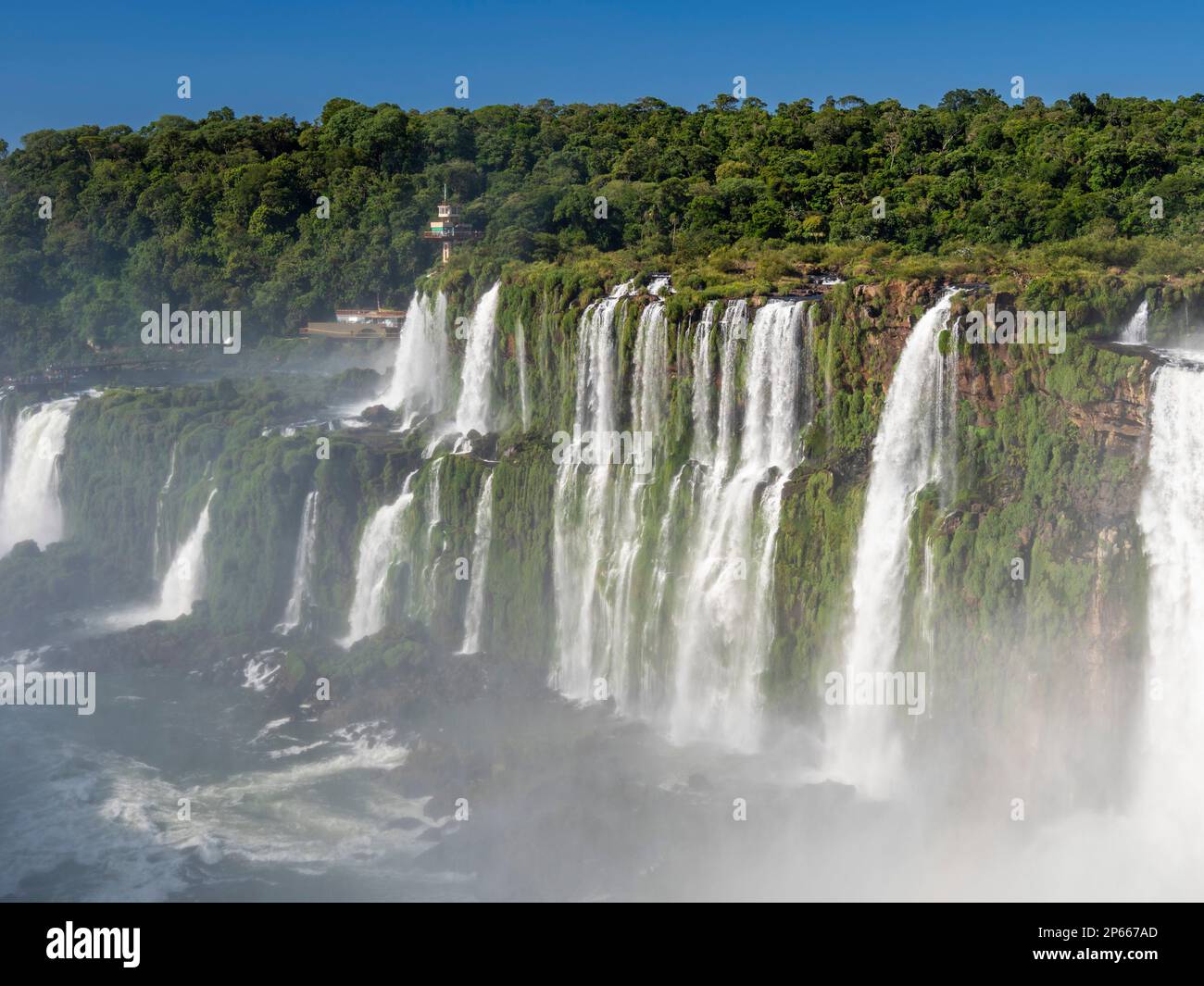 A view of the Brazilian side of the Devil's Throat (Garganta del Diablo), Iguazu Falls, UNESCO ...
