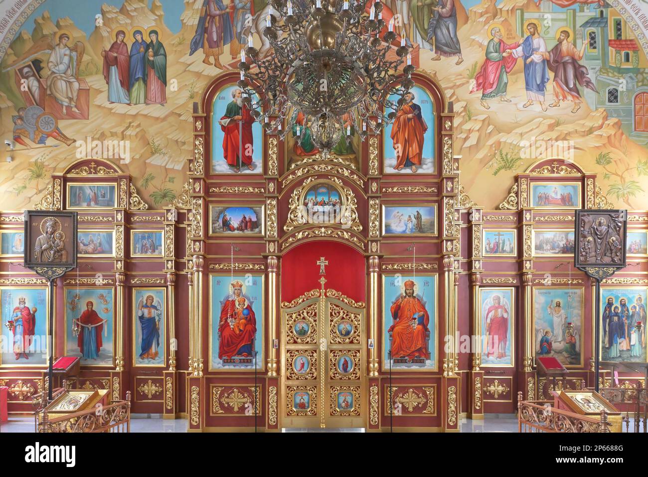 Russian Orthodox Cathedral of the Holy Resurrection, Iconostasis, Bishkek, Kyrgyzstan, Central ...