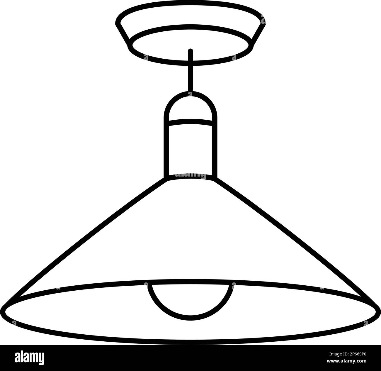 metal lamp ceiling line icon vector illustration Stock Vector Image ...