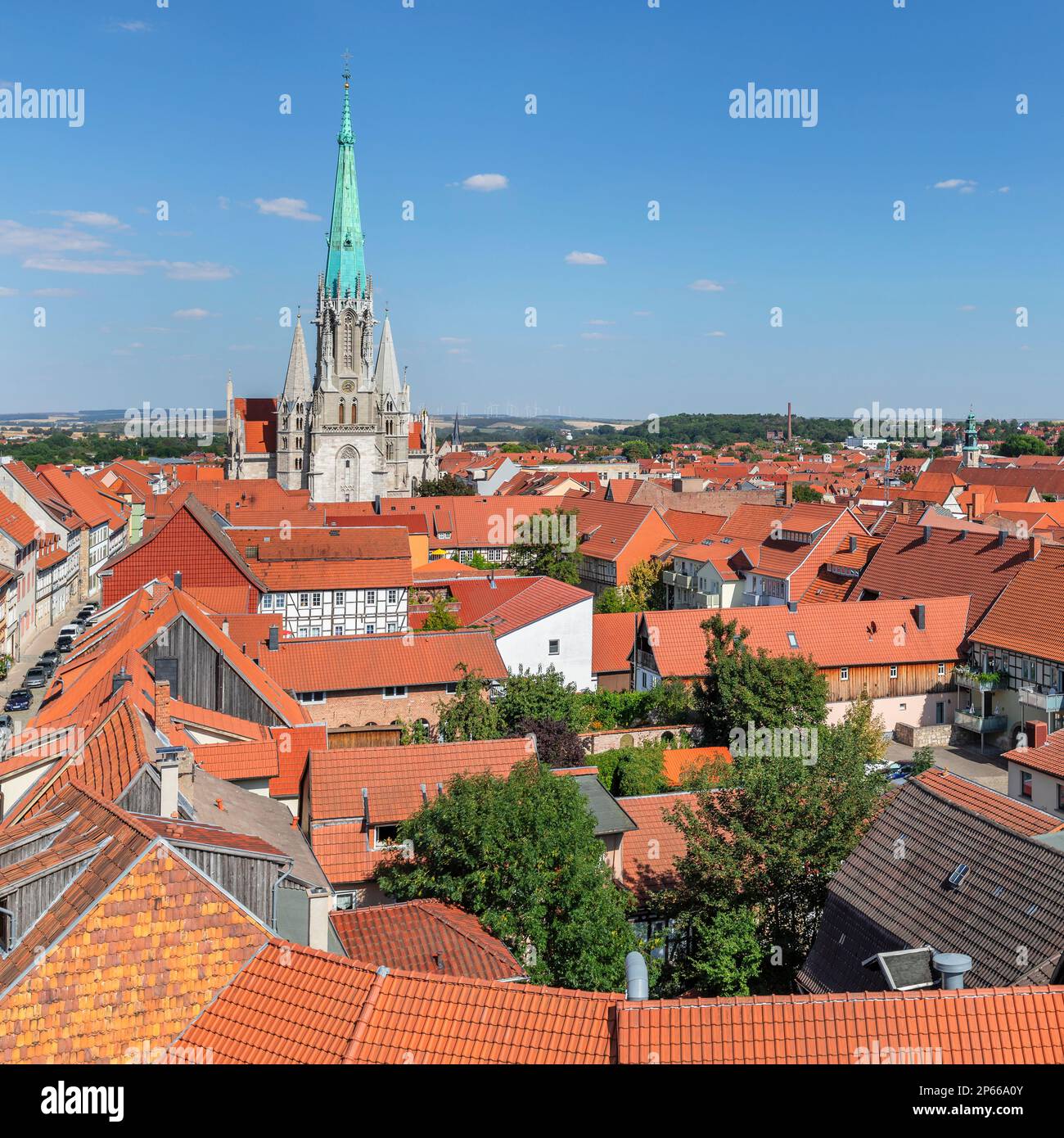 View from Raven Tower across the Old Town towards Church of St. Mary ...