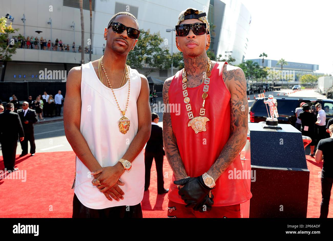 LOS ANGELES, CA - SEPTEMBER 6: Big Sean(L) and Tyga arrive at the 2012 ...