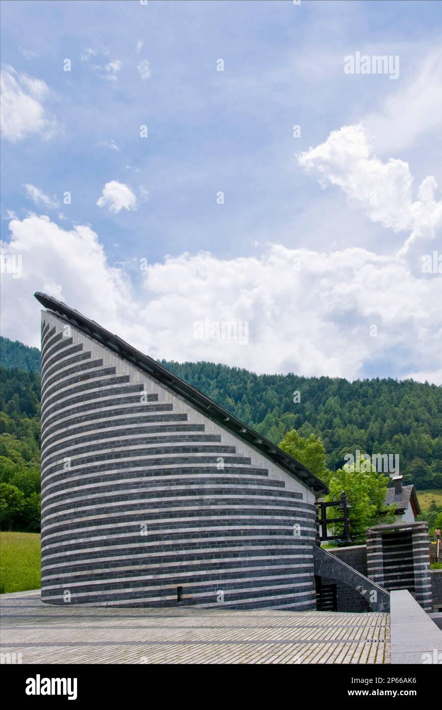 Church, Architect Mario Botta, Mogno, Ticino, Switzerland Stock Photo ...