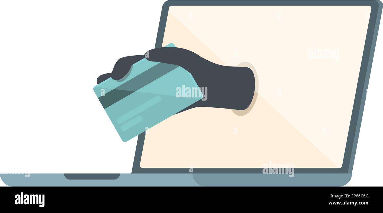 Credit card fraud icon cartoon vector. Cyber attack. Scam online Stock ...