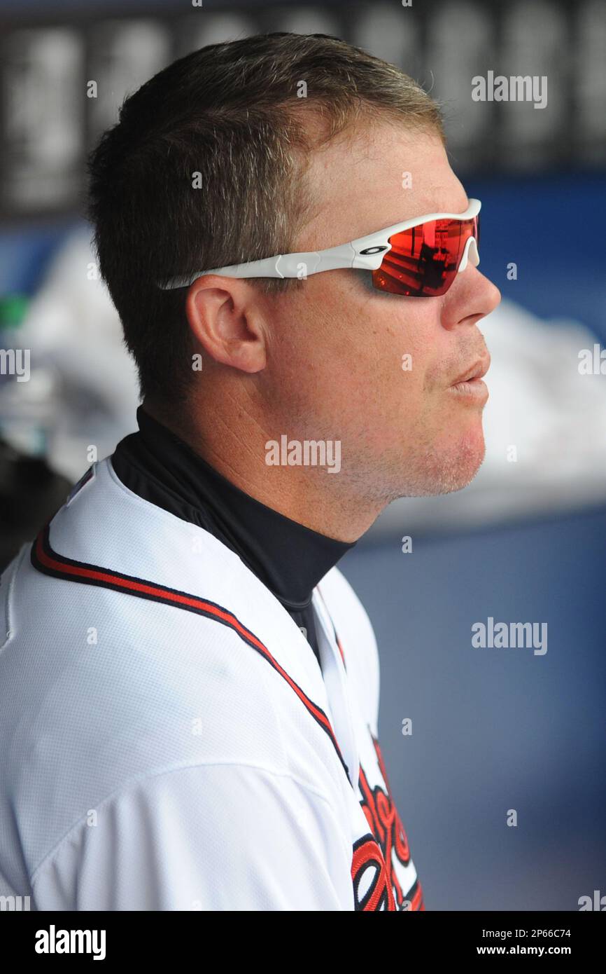 Atlanta Brave Chipper Jones #10 during a game against the Colorado ...