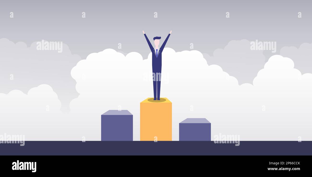 Successful Winning Business - Design Concept with Businessman on a ...