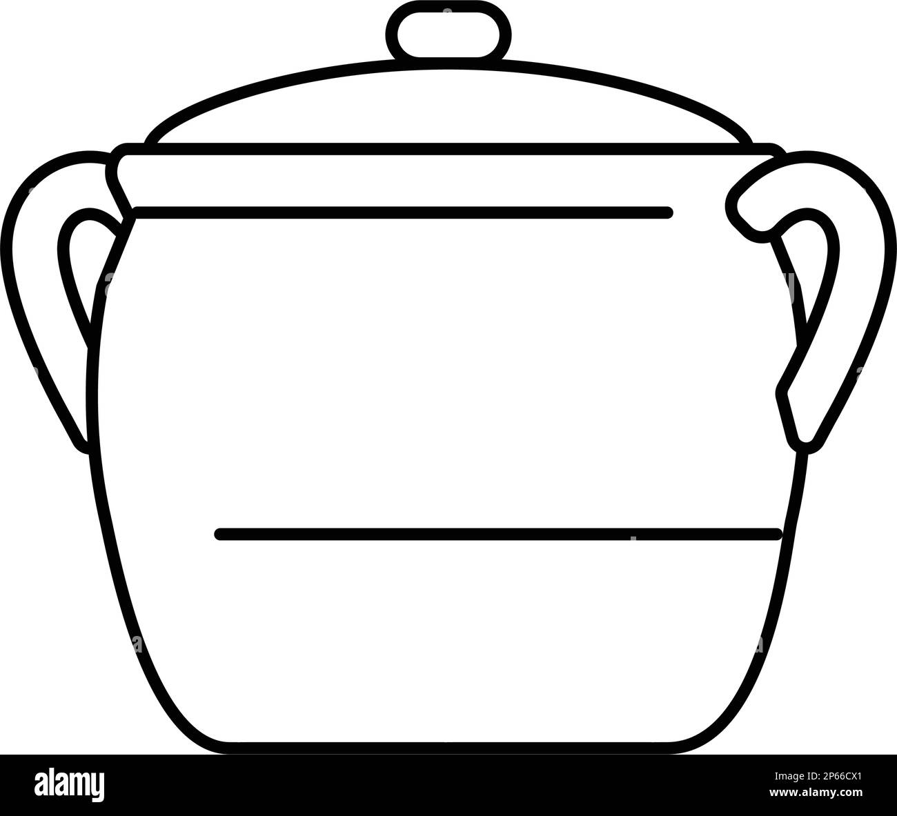 traditional pot cooking line icon vector illustration Stock Vector ...