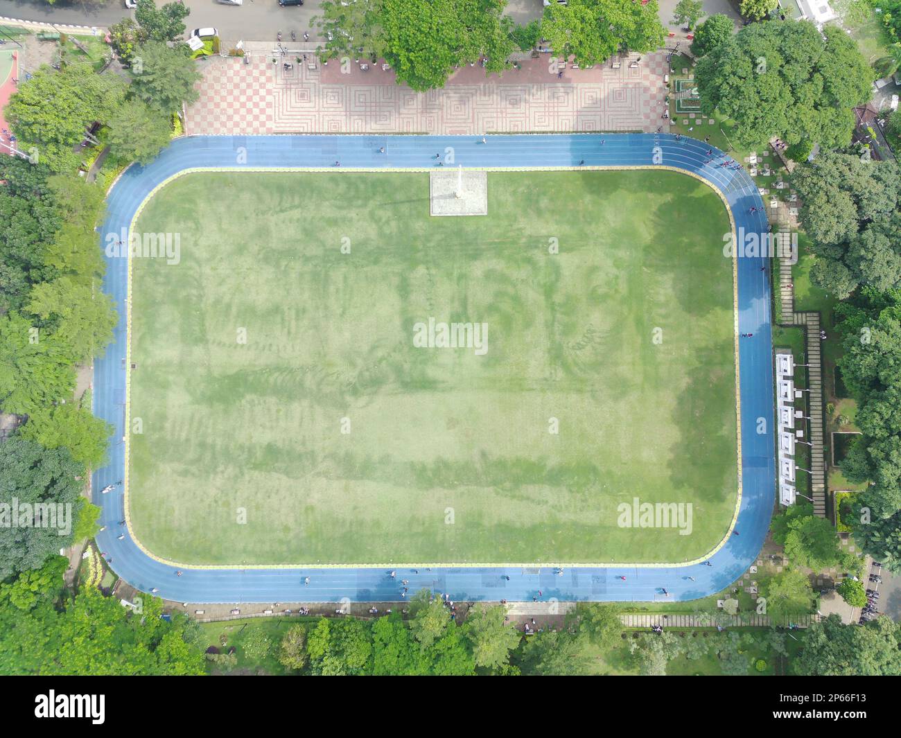 aerial view of sempur field with beautiful pattern in Bogor, Indonesia ...