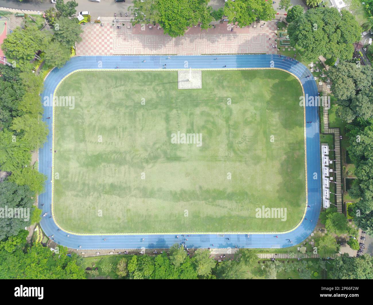 aerial view of sempur field with beautiful pattern in Bogor, Indonesia ...