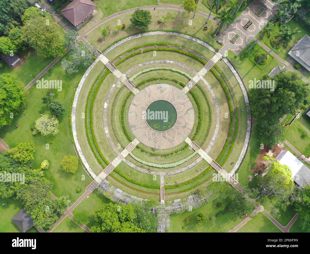 aerial view of the park which has a beautiful pattern Stock Photo - Alamy