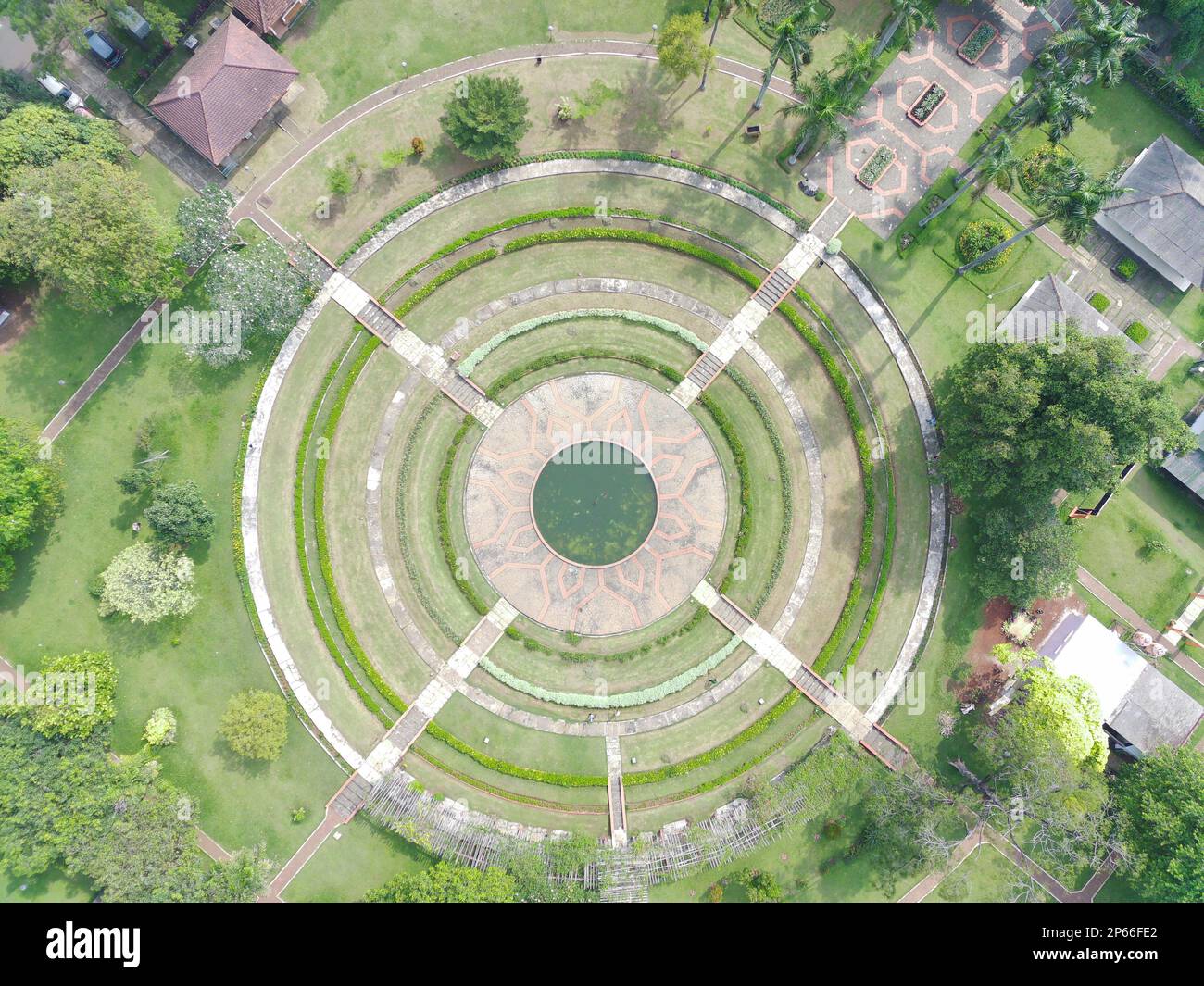 aerial view of the park which has a beautiful pattern Stock Photo - Alamy